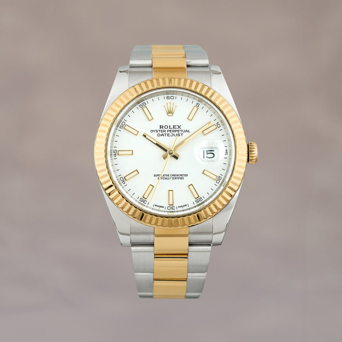 Rolex Datejust 41 Two Tone Yellow Gold White Dial – Gentry Timepieces