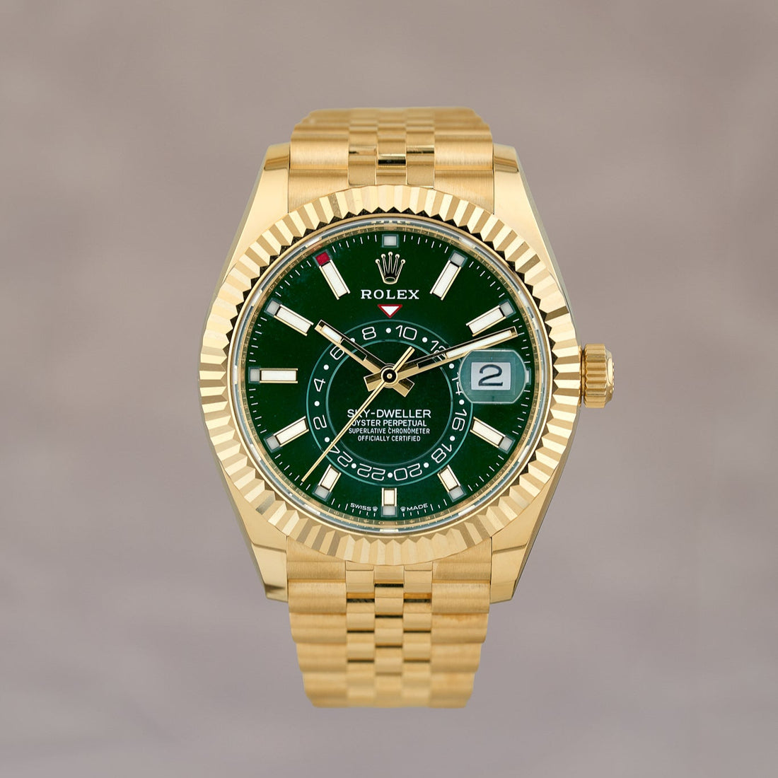Rolex Sky-Dweller Yellow Gold Green Dial – Gentry Timepieces