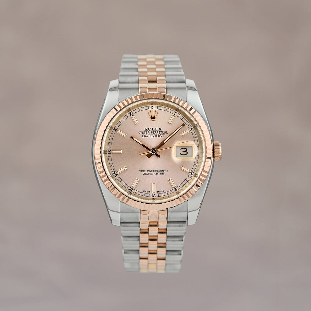 Rolex Datejust 36 Two Tone Everose Sundust Dial 116231 2018 – Gentry ...